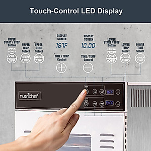 NutriChef Commercial Electric Food Dehydrator Machine | 20 Shelf Extra Large Capacity - Stainless Steel Trays | 2000-Watts, Digital Timer & Temperature Control | 18.11'' x 15.75'' x 31.89'' IN