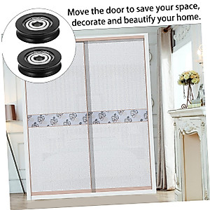 HOMSFOU 4pcs Roller Sliding Door Roller Guide Pulley Roller Door Wheel Heavy Duty castors U Type Wheel for Doors Track Window Pulley Roller Groove Wheel Pulley Track Guide Bearing