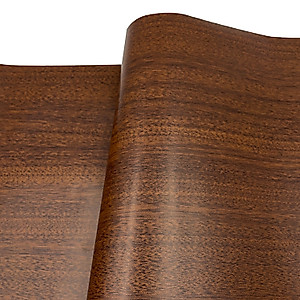 Yifely Minimalist Brown Wood Grain Furniture Paper Self Adhesive Shelf Liner Nightstand Door Sticker 17.7 Inch by 9.8 Feet