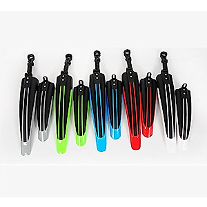 BlueSunshine Adjustable Road Mountain Bike Bicycle Cycling Tire Front/Rear Mud Guards Mudguard Fenders Set (Blue + Black)