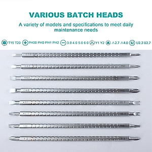 SOWINOS Screwdriver Set with Case, Extended Heavy Duty Magnetic Professional Level Screwdriver Kit, Slotted Phillips Torx Triangle Y-shaped U-shaped Double-headed Combination