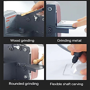 BACHIN Diy Mini Belt Sander Electric Knife Apex Edge Sharpener Sanding Machine Belts Adapter Polisher Kits 7 Speed Diy Polishing Grinding Machine Power Tools Sander (TYPE 30)
