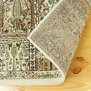 Superior Bedroom, Farmhouse, Kitchen, Entryway, Laundry, Living Room Decor, Washed Floral Collection Area Rug, 8' x 10', Ivory