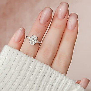 2 CT Oval Cut 3 Stone Moissanite Engagement Ring, GRA Certified Moissanite Wedding Ring, Anniversary Ring For Women in 14K Rose Gold, Ring Size - 8.5