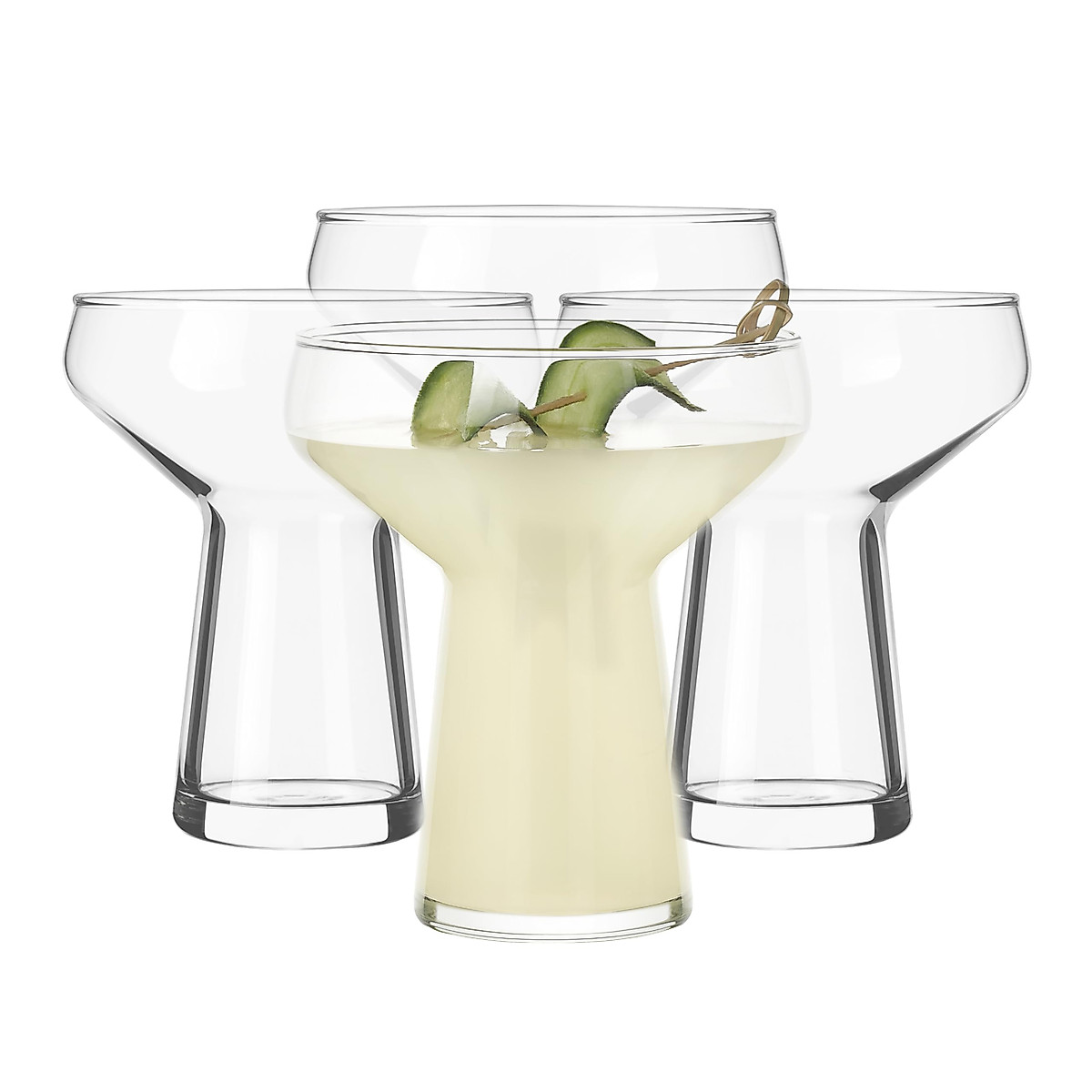 Libbey Stemless Margarita Glasses Set of 4, Classic, Lightweight Mixed Cocktail Glasses Set, Large Margarita Glasses Set for Cinco de Mayo, Parties