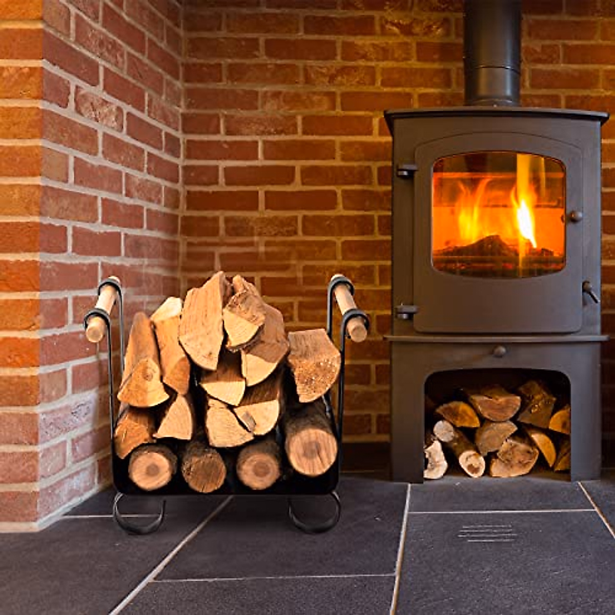 Lifeety Small Firewood Rack 17 Inches Heavy Duty Fire Wood Holder