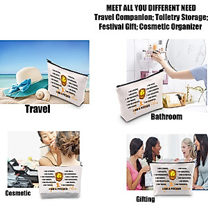 JYTAPP Softball Makeup Bag I Am Strong I Am Bold Softball Player Gift Softball Pitcher Gift Softball Theme Sport Cosmetic Pouch Bag