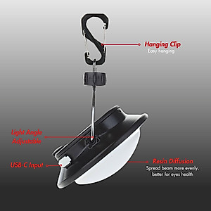 SUBOOS Gen 2 Pro LED Camping Lantern Rechargeable, Tent Light 300LM with Angles Adjustable, 5 Light Modes, 200h Runtime, 5200mAh, for Camping, Hiking, Hurricane, Emergency, Outage