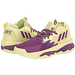 adidas Unisex Dame 8 Basketball Shoe, Yellow Tint/Glory Purple/Signal Green, 11.5 US Men