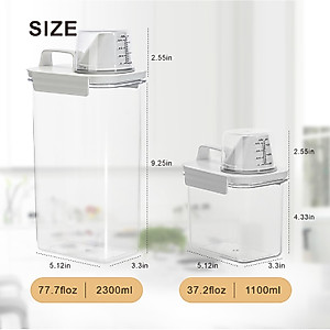 XhOSLAnd Cereal Containers Storage Set, 4 PCS Airtight Food Storage Containers with Flip-Top Lids, Plastic Cereal Organizer Dispenser for Kitchen, Pantry Organization Storage