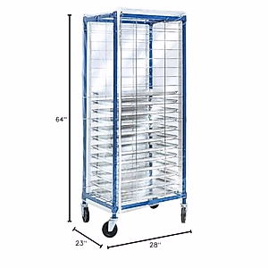 Coverall End Load Pan Rack Cover Clear Vinyl - 28" L x 23" W x 64" H
