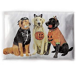 Mary Lake-Thompson Halloween Dog Friends Flour Sack Dish Towel