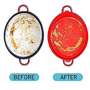 Silicone Slow Cooker Liners Fit Crock-Pot 7-8 Quart Oval Silicone Crockpot Liner,Food-Grade Material,Reusable & Leak proof Dishwasher Safe Cooking Liner for 7 Quart Crock Pot. (BLACK)