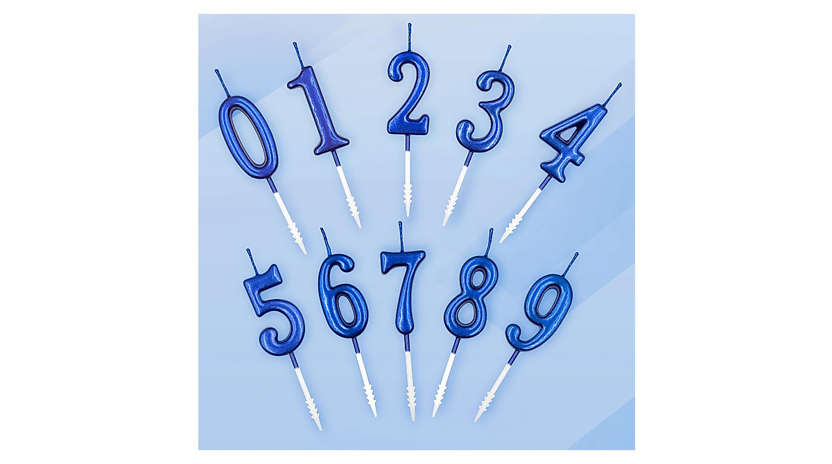 Blue Number 50 Birthday Candle - Perfect Cake Topper