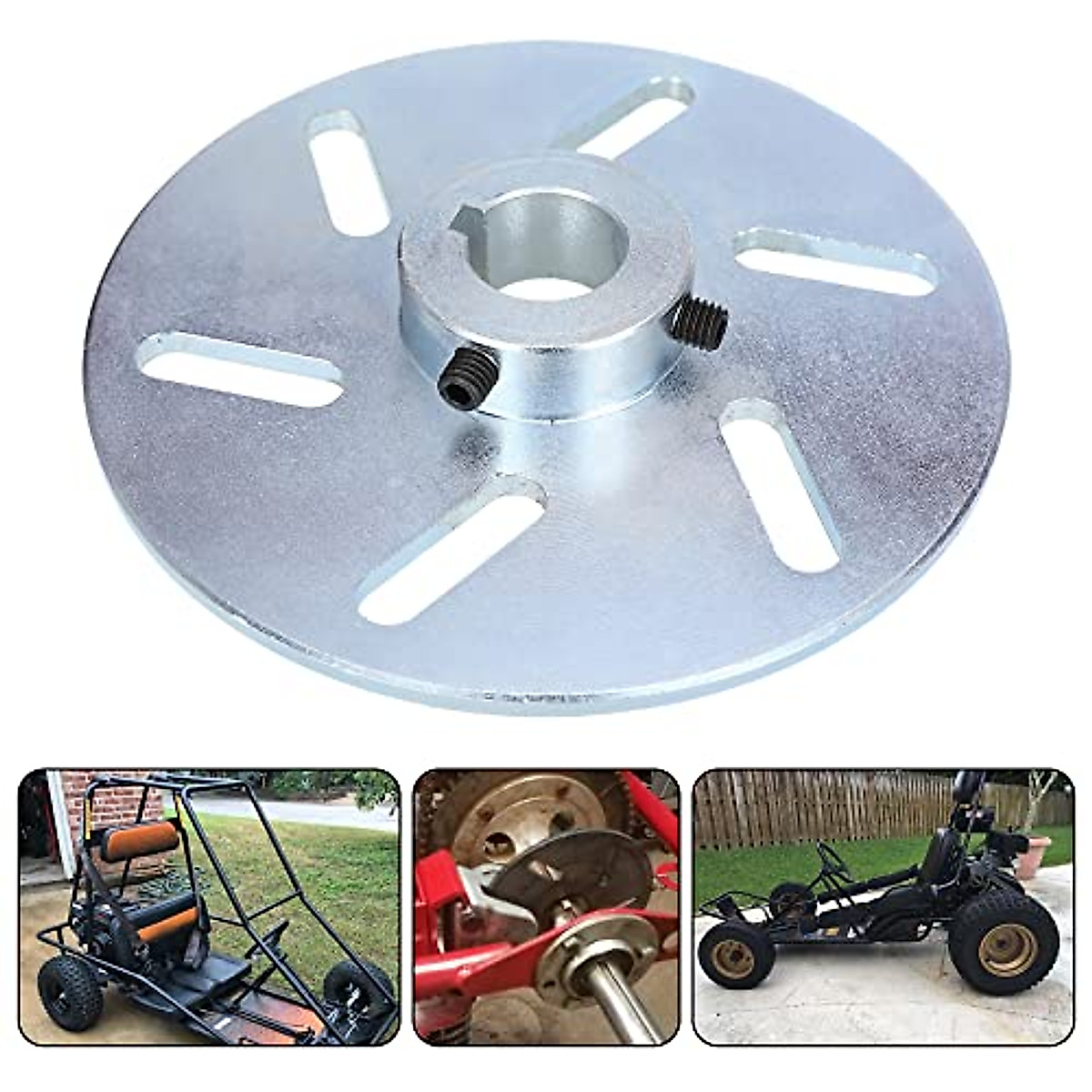 GREHUA 6" Mechanical Brake Disc 1" Bore 1/4" Keyway for Manco 9598 9597 Airheart MB-1 Yerf-Dog Carter ASW Buggies Bristers Go Kart Predator 212cc 196cc 6.5hp GX160 Carter Drift Trike Cart Parts Rotor