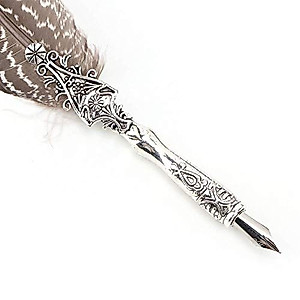 Hilitand Feather Quill Pen Vintage European Antique Sign Pen Set Calligraphy Writing Quill Pen for Stationery Gift(04#)