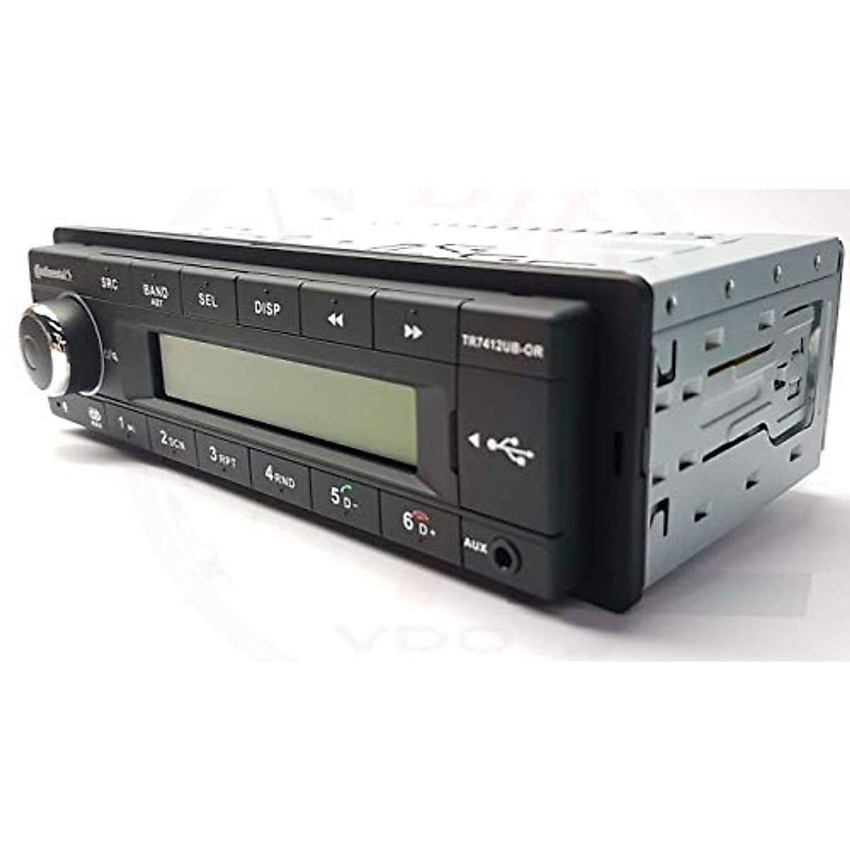 VDO Continental TR7412UB-OR European Style 12v Radio Orange Display Bluetooth (Renewed)