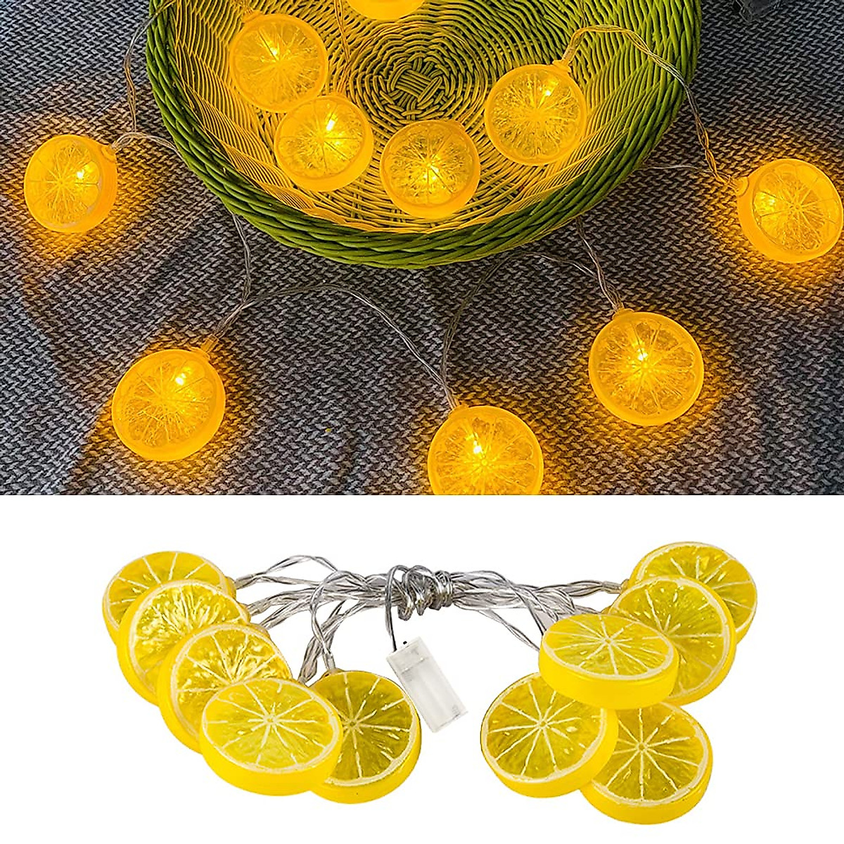 CALIDAKA Fruit String Lights, 10 LED Flashing String Battery Powered Indoor Outdoor Lighting Lamp for Wedding Home Birthday Garden Yard Patio Party Decorations (Pineapple)