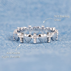 Story Jewellery Cross Ring for Friend, Friendship Ring for Women, Silver Cross Ring for Best Friend, Sisters Ring, Friendship Gifts for Women, Gifts for Best Friends Women (friend Plated 07)