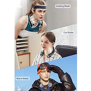 LIOURY Neck Air Conditioner Portable, 3D Airflow Cooling Neck Fan 6000 mAh Neck Air Conditioner with 2 Cooling Plates, Charge & Use Simultaneously Neck Cooler & Heater (Black)