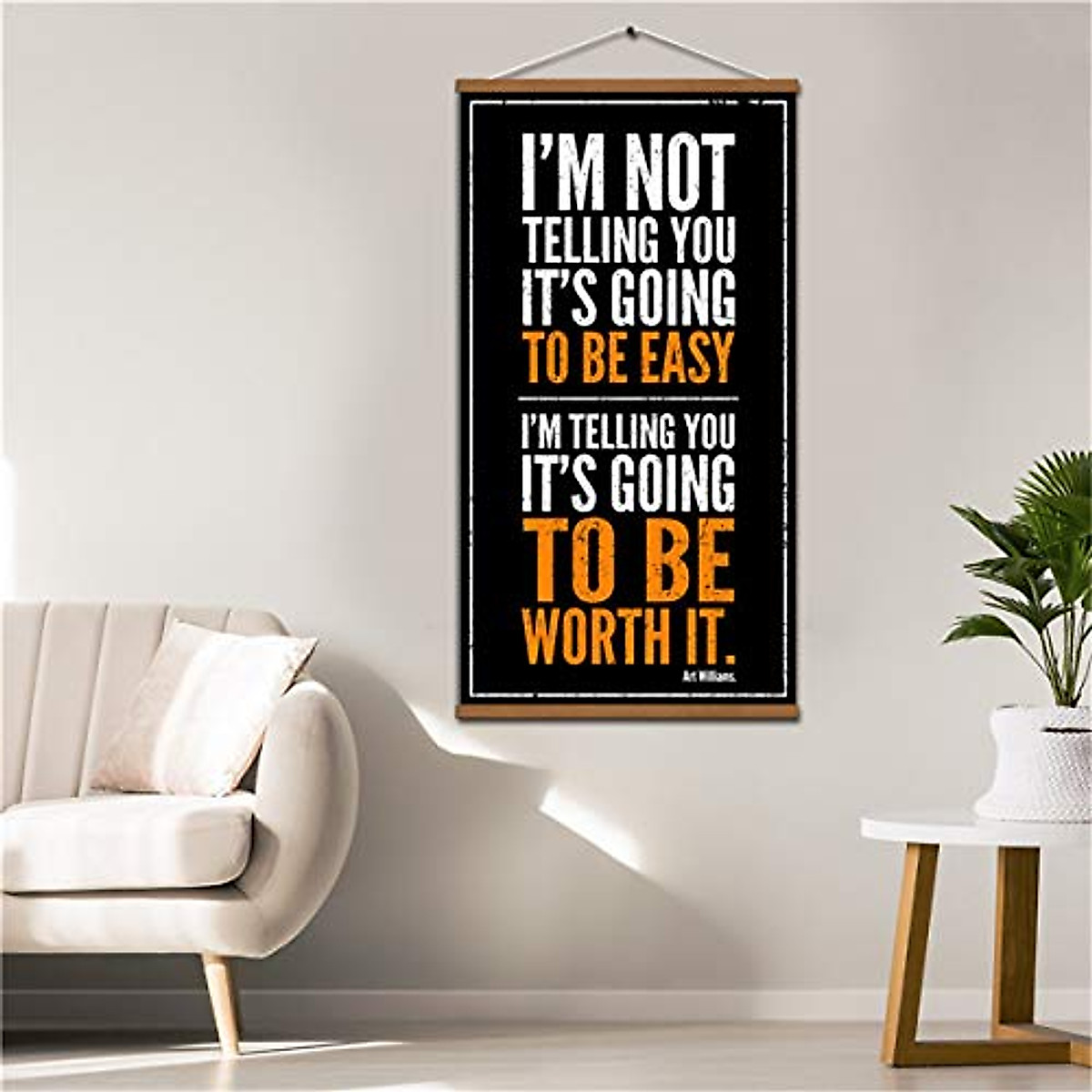 NOFICHE Arthur Williams Inspirational Print Quote Poster Motivational Positive Wall Art Office Classroom Living Room Decor (with Frame 16x30 Inch) 11