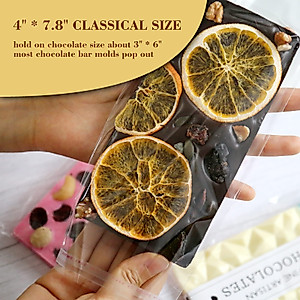 Chocolate Candy Bar Packaging Wrappers 190PCS SET With 100pcs 4"*7.8" Cellophane Clear Plastic Self Adhesive Bags and 90pcs Chocolate Stickers for DIY Chocolate Lover Small Batched Custom Sweets