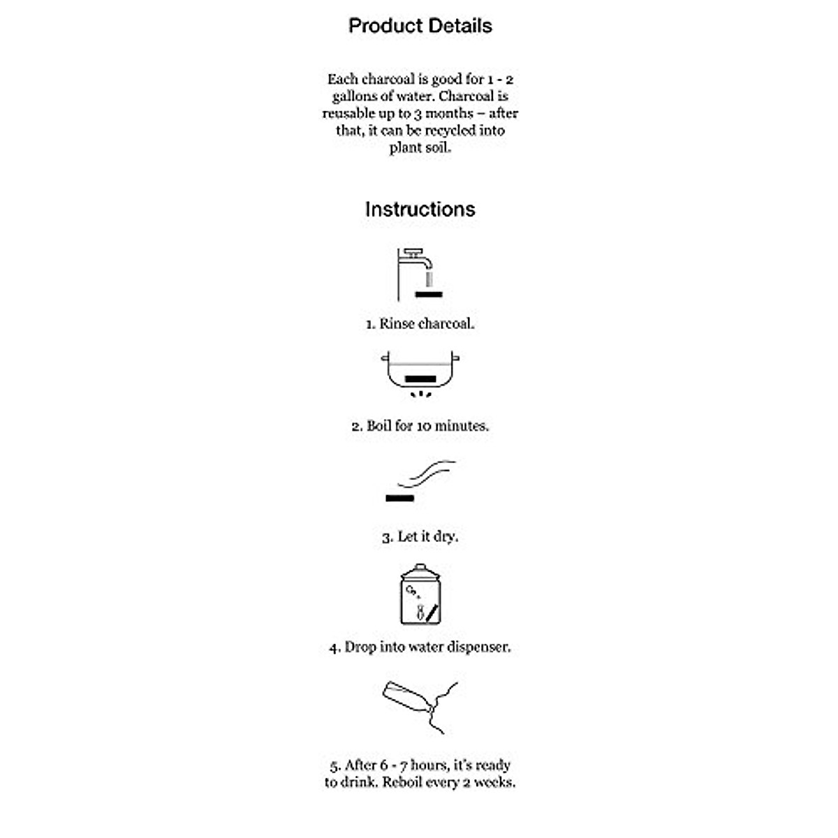 Large Binchotan Charcoal from Kishu, Japan - Water Purifying Stick for Great-Tasting Water, 1 Stick - Filters 1-2 Gallons of Water