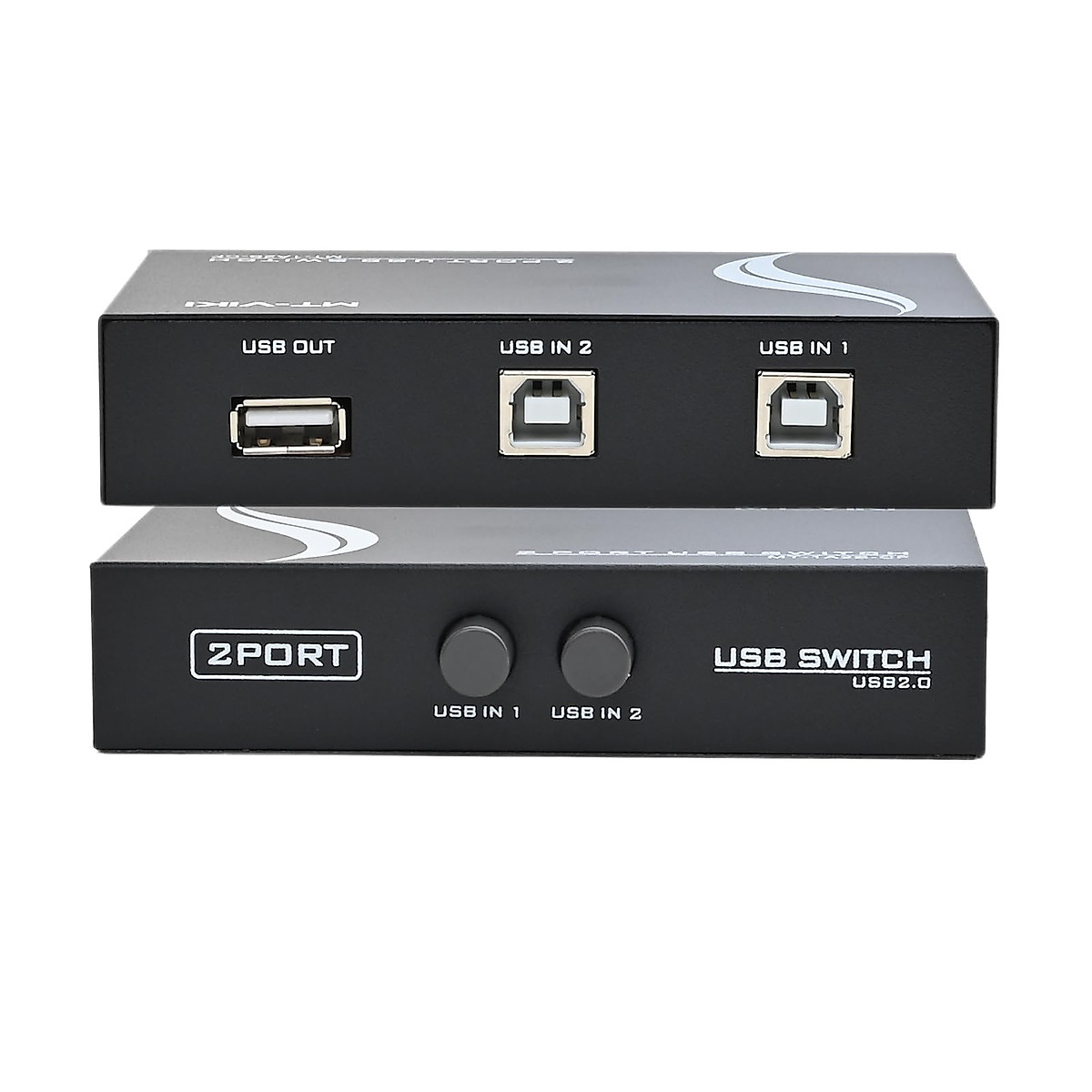 OLLGEN 2 Port USB 2.0 Sharing Manual Switch Box Hub 2 PCS Share 1 USB Device for Printer Scanner Camera Keyboard (2 Port)