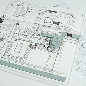 JILoffice A3 Drawing Board, Lightweight Multi-Funtion Drafting Table with Adjustable Measuring System Angle