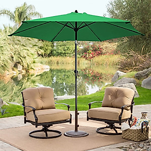 HIPPUS Led Patio Umbrellas 9FT Umbrella Outdoor Patio,with Colour LED Lights, Waterproof,Premium Table Umbrella Outdoor Patio,6 Steel Ribs, Dark Green
