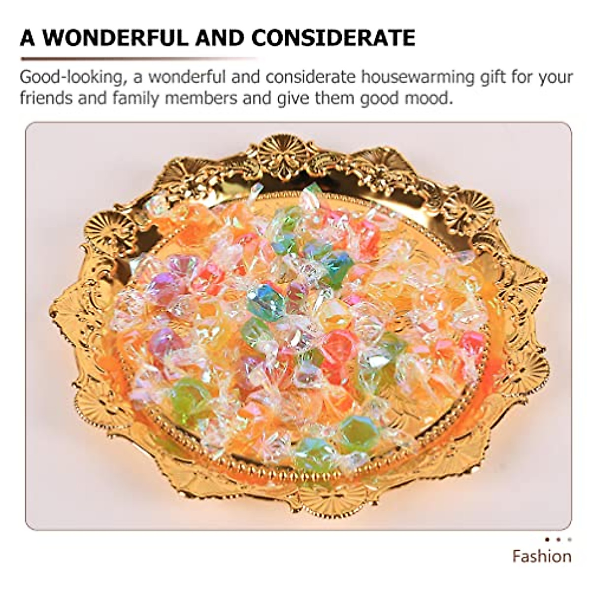 FOMIYES Turkish Ottoman Coffee Tea Beverage Serving Wavy Tray Gold