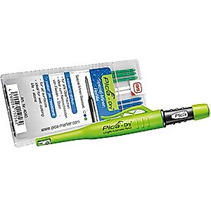 Pica 3030 + 4040 Dry Pen including Special Lead Base Set, Carpenter's Pencil, Green, Blue, White