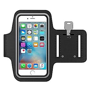MMOBIEL Arm Phone Holder for Running Compatible with iPhone 15/14/13/13 Pro/12/12 Pro/11/XR and Other Models up to 7.1 inch - Stretchable Running Phone Holder Armband Incl. Key Holder - Black