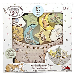 KIDS PREFERRED Guess How Much I Love You Wooden Balancing Stacker Toy and Decoration Educational Preschool Learning Wooden Blocks for Babies, Toddlers, and Kids