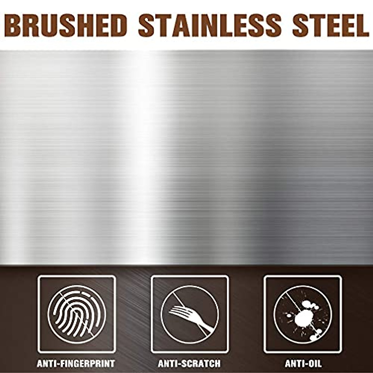 13.2 Gallon(50L) Trash Can, Fingerprint Proof Stainless Steel Kitchen Garbage Can with Removable Inner Bucket and Hinged Lids, Pedal Rubbish Bin for Home Office