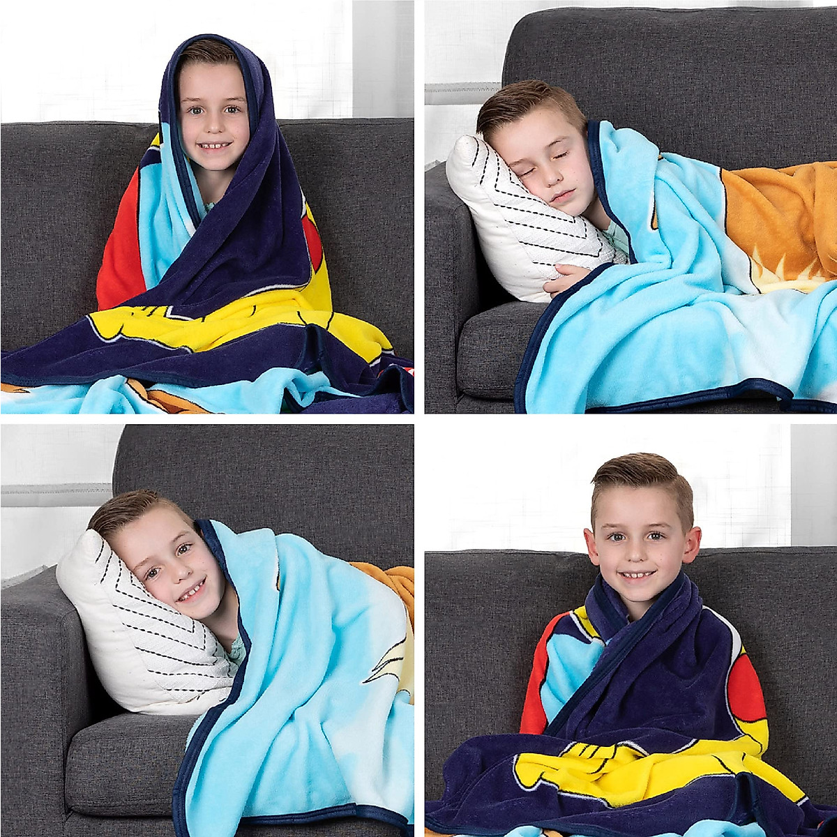 Franco Kids Bedding Super Soft Plush Micro Raschel Blanket, 62 in x 90 in, Pokemon - Design may vary