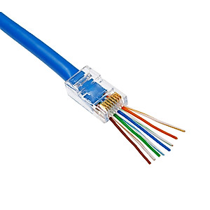 ITBEBE 100-Pack RJ45 Pass Through Connector | Cat 6 Connectors for High-Speed Data | Pass Through RJ45 with Gold-Plated Contacts | Universal Compatibility | Simplified Termination | Professional-Grade