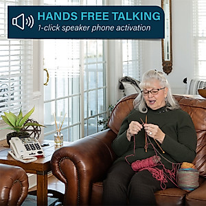 Amplified Big Button Landline Phone for Seniors – 26dB Home Phone with Photo Buttons – Telephones for Hearing Impaired & Simple Big Button Telephone Number for Seniors by Serene Innovations.