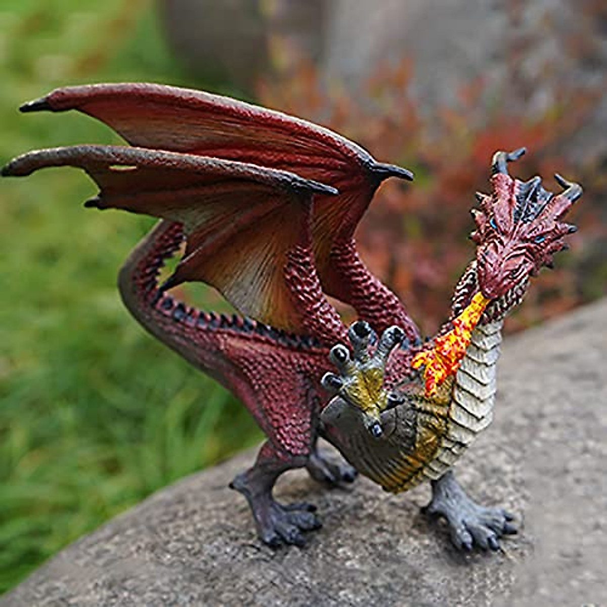 Dragon Figurine Magic Dragon Figurine Realistic Plastic Flying Dragon Figurine for Collection Science Educational Prop Miniature Magic Dragon Statue Home Decor Accessorie, Spitfire Dragon