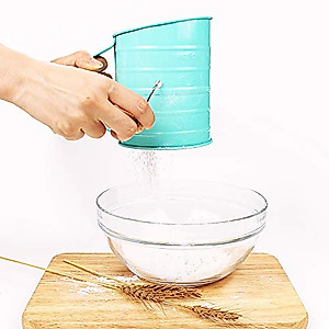 Webake Flour Sifter 3 Cup Stainless Steel Baking Sifter with Rotary Hand Crank