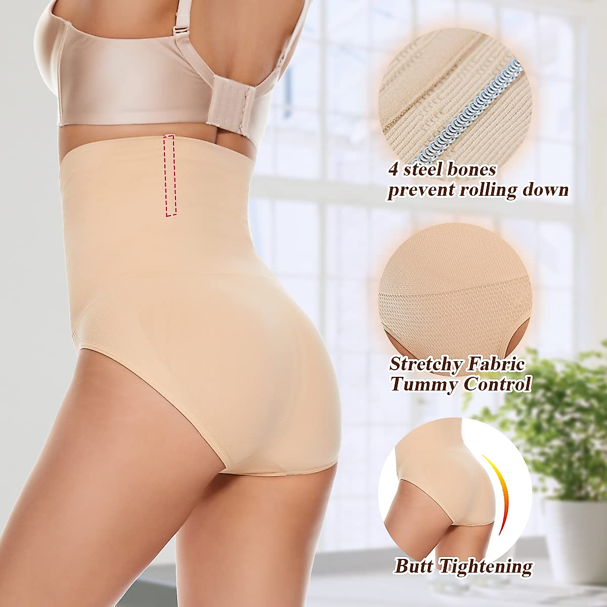 Ysabeloom Tummy Control Shapewear Panties for Women High Waist Body Shaper Briefs Shaping Underwear Panty