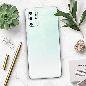 DesignSkinz Teal Grunge Fade to White Protective Vinyl Decal Wrap Skin Cover Compatible with The Samsung Galaxy S20 (Screen Trim & Back Glass Skin)