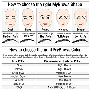 Godefroy MyBrows Long Lasting Eyebrow Transfers, Medium Arch, Medium Brown, 12-Pairs of Brows