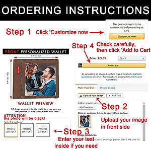 Amlion Custom Engraved Wallet,Personalized Photo RFID Wallets for Men,Husband,Dad,Son,Personalized Gifts