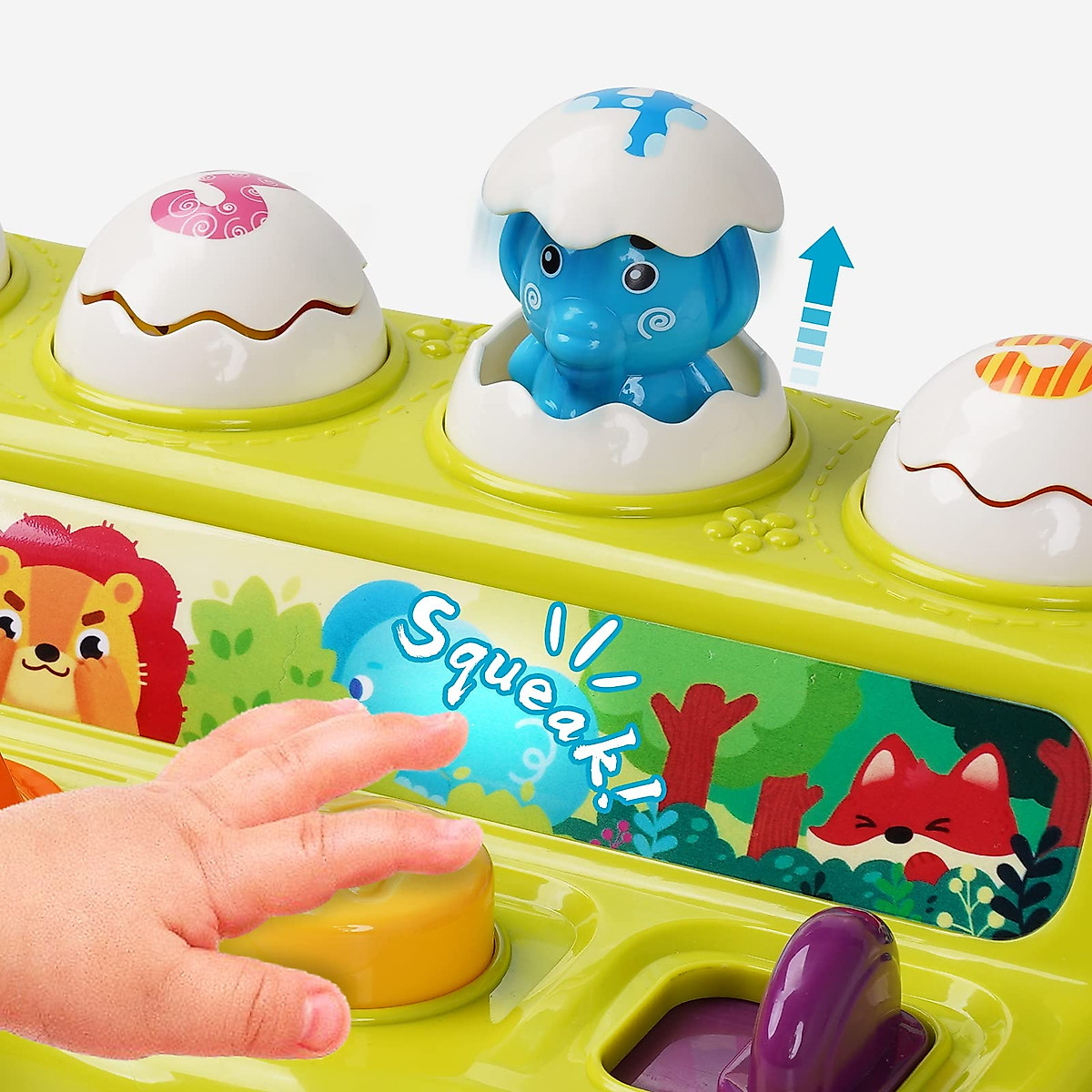 FS Toddler Pop Up Toy with Music and Light, Cause and Effect Toys for 6 9 12 18 Month Old Baby Toys, Early Learning Educational Toys for 1 2 3 Year Old Boy and Girls Gifts