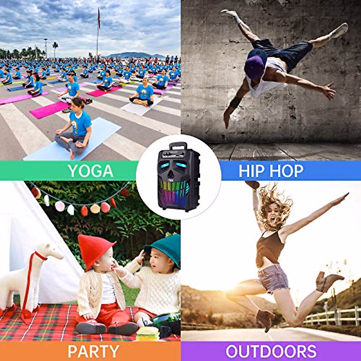 E I F E R Compact Bluetooth Speaker with Microphone - Portable Wireless Speaker for Hands-Free Rechargeable Battery with 4 Hours Playtime - Compatible with Smartphones and Tablets