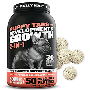 Bully Max Complete Puppy Nutrition Bundle - Dry Puppy Food (5lb Bag), Dehydrated Wet Dog Food (2lb Bag) & Chewable Vitamin (30 Tabs) for Small & Large Breed Puppies - for Growth, Health & Immunity