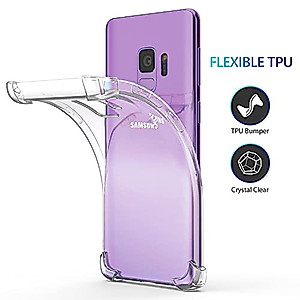 KIOMY Galaxy S9 Case Crystal Clear Shockproof Bumper Protective Case for Samsung Galaxy S9 Transparent Pure TPU Slim Fit Flexible Cell Phone Back Covers