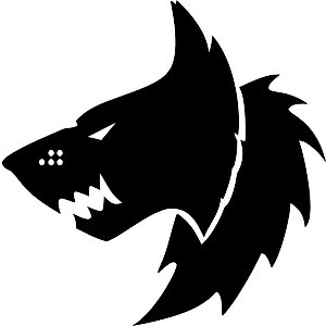 WAR Hammer 4.5" R 40K Space Wolf Decal Sticker for Laptop Car Window Tablet Skateboard - Black.