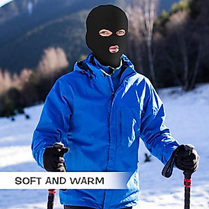 BBTO 12 Pack Knitted Full Face Cover Ski Neck Gaiter Warm Knit Winter Balaclava 3 Hole Ski Mask for Men Women Adult Outdoor Sports (Black), One Size